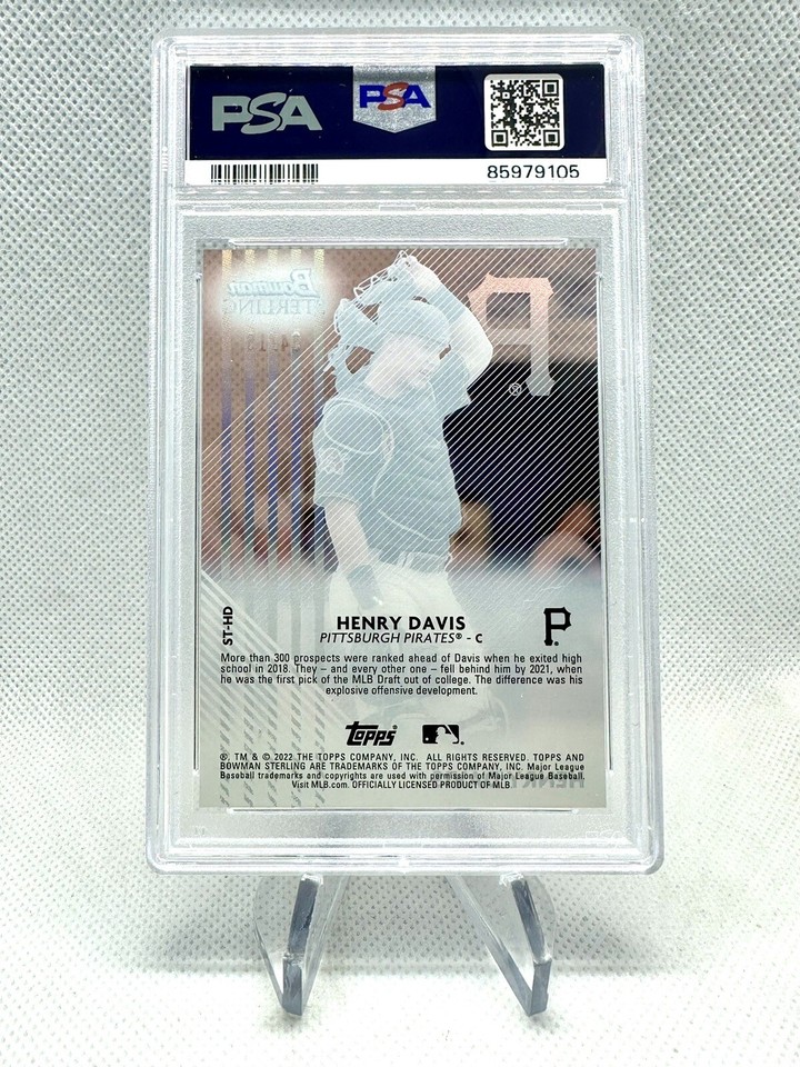 Henry Davis 2023 Bowman Sterling Tek Rose Gold Refractor /15 STHD PSA ...