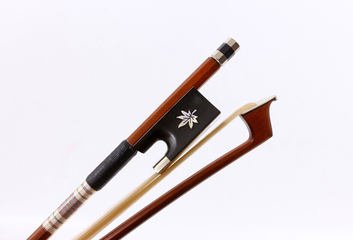 Violin Bow Advanced 4/4 Brazilwood stick violin bows Inlay Maple leaf ...