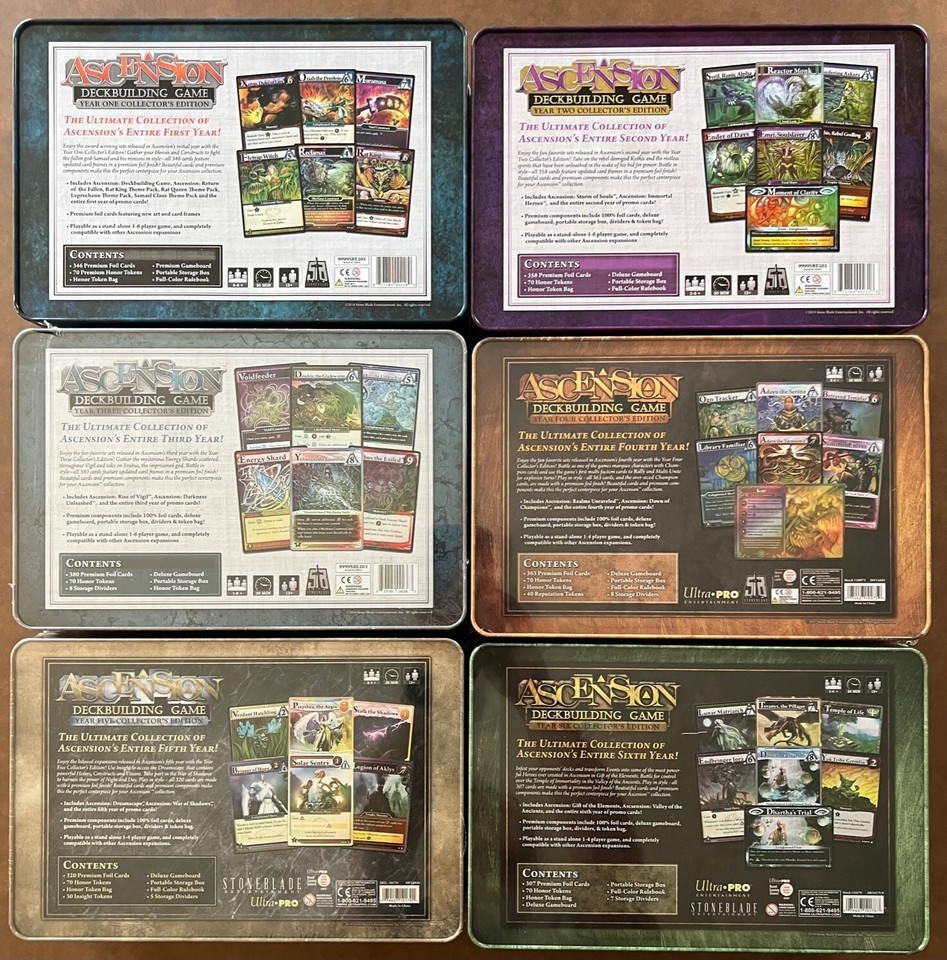 Ascension Collectors Edition Year 1-6 Deck Building Card Game + Free ...