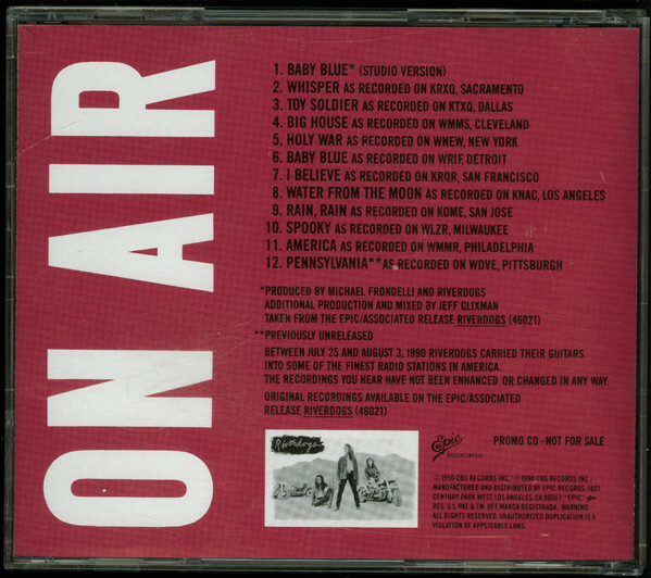 Riverdogs - On Air PROMO CD | eBay