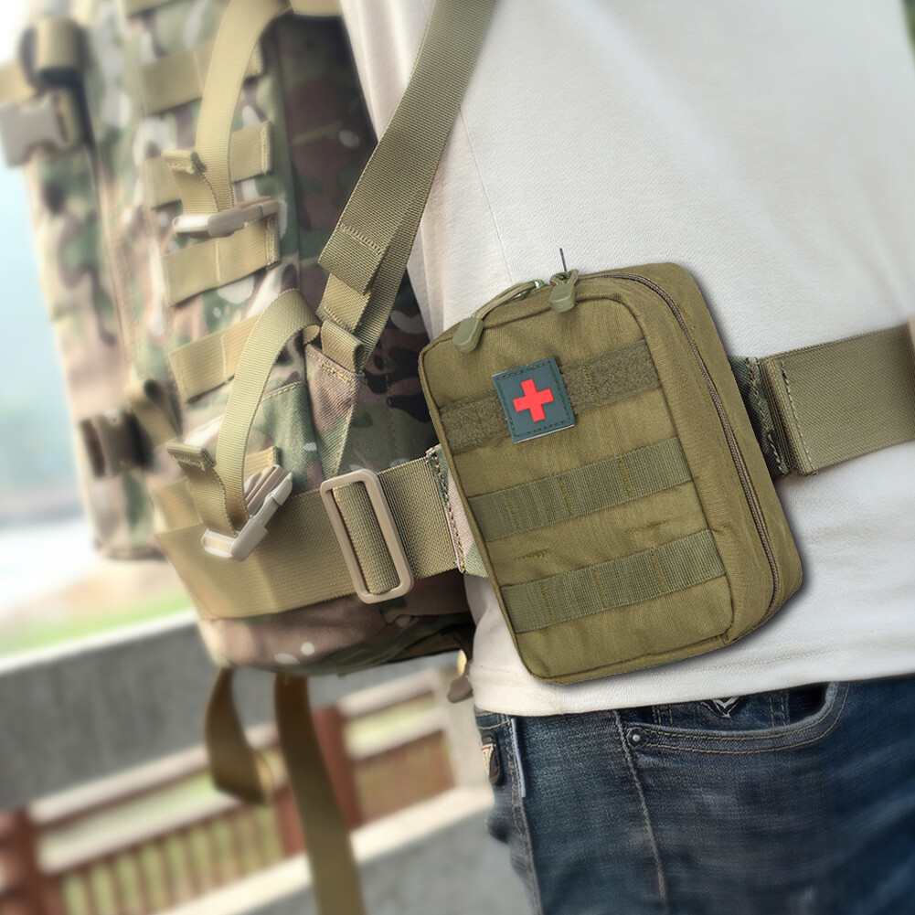 AU Pouch 1000D Oxford First Aid Bag for Outdoor Camping Climbing (Army ...