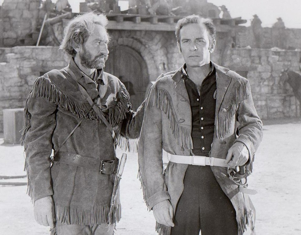 Arthur Hunnicutt & Richard Carlson THE LAST COMMAND Alamo movie 1955 ...
