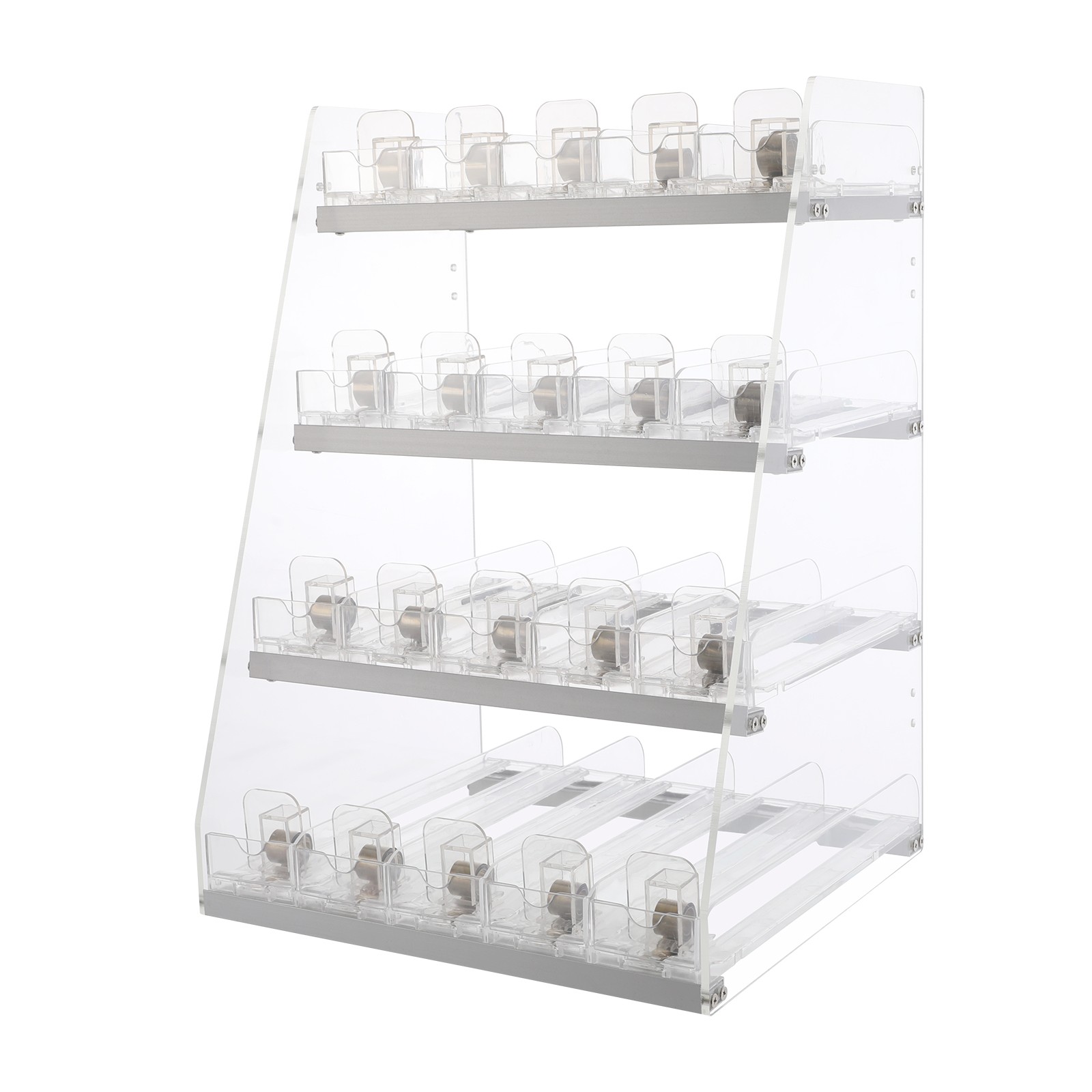 4 Tier Cigarettes Display Rack, Wall Mounted Trapezoid Clear Acrylic ...