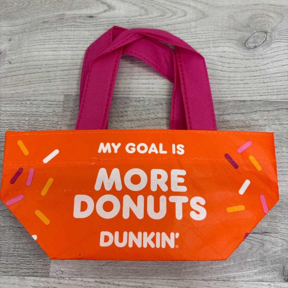 Dunkin Donuts Orange Donuts Mini Tote Bag - My Goal is More Donuts | eBay