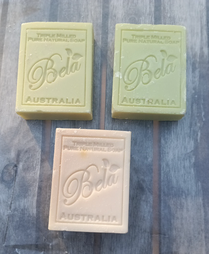 Bela Pure Natural Bar Soap French Pear Goats Milk 3 Bars Total Made in ...
