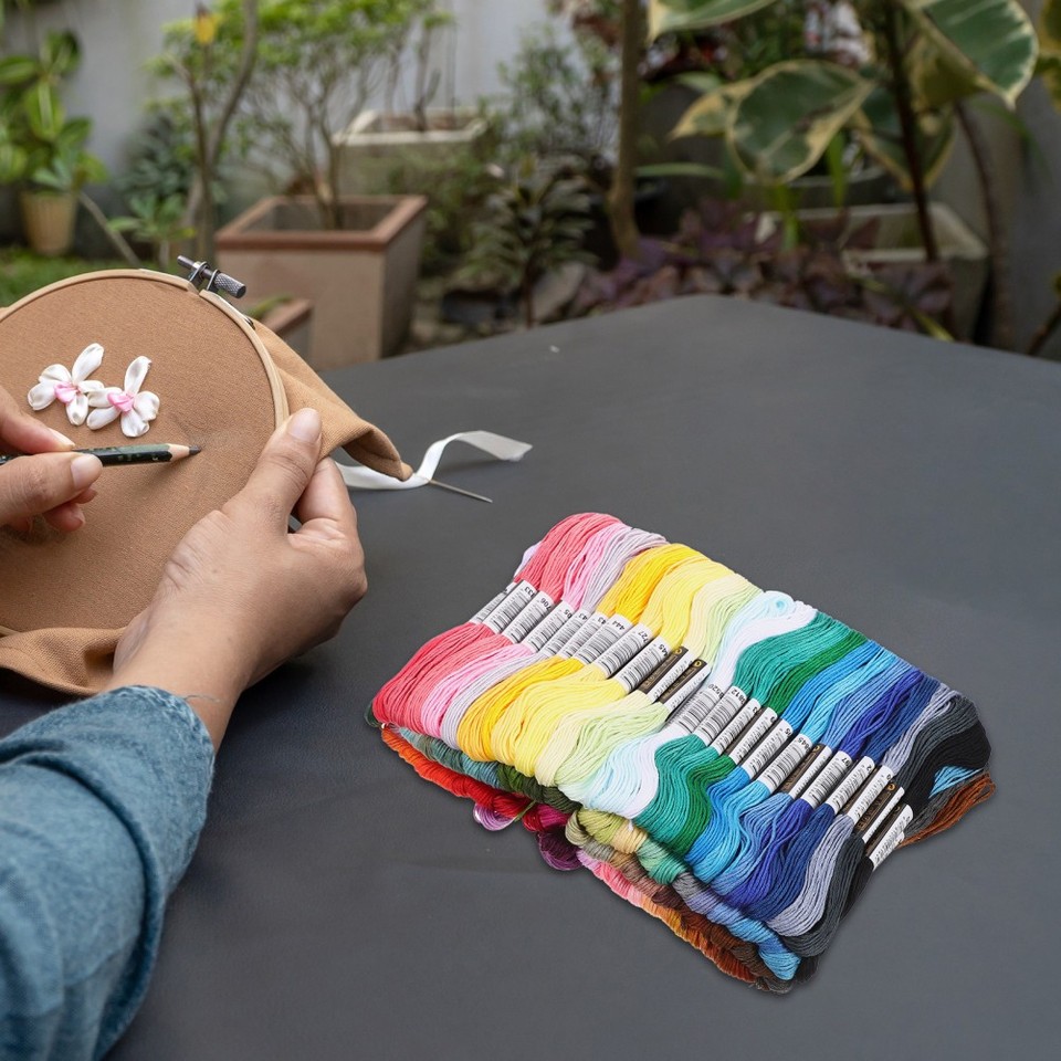 Embroidery Thread Kit Variegated Accessories and Supplies for Beginner ...