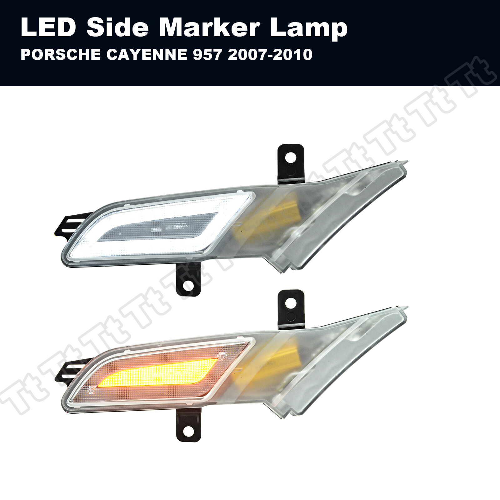 Amber/White LED Side Marker Turn Signal Lights For 2007-2010 Porsche ...