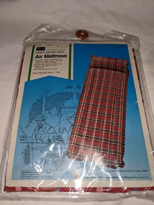 Vintage Sears Inflatable Camping Air Mattress Heavy Gauge Vinyl 29"x74 ...