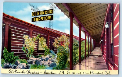 Barstow California CA Postcard El Rancho Barstow Inn Motel Route 66 ...