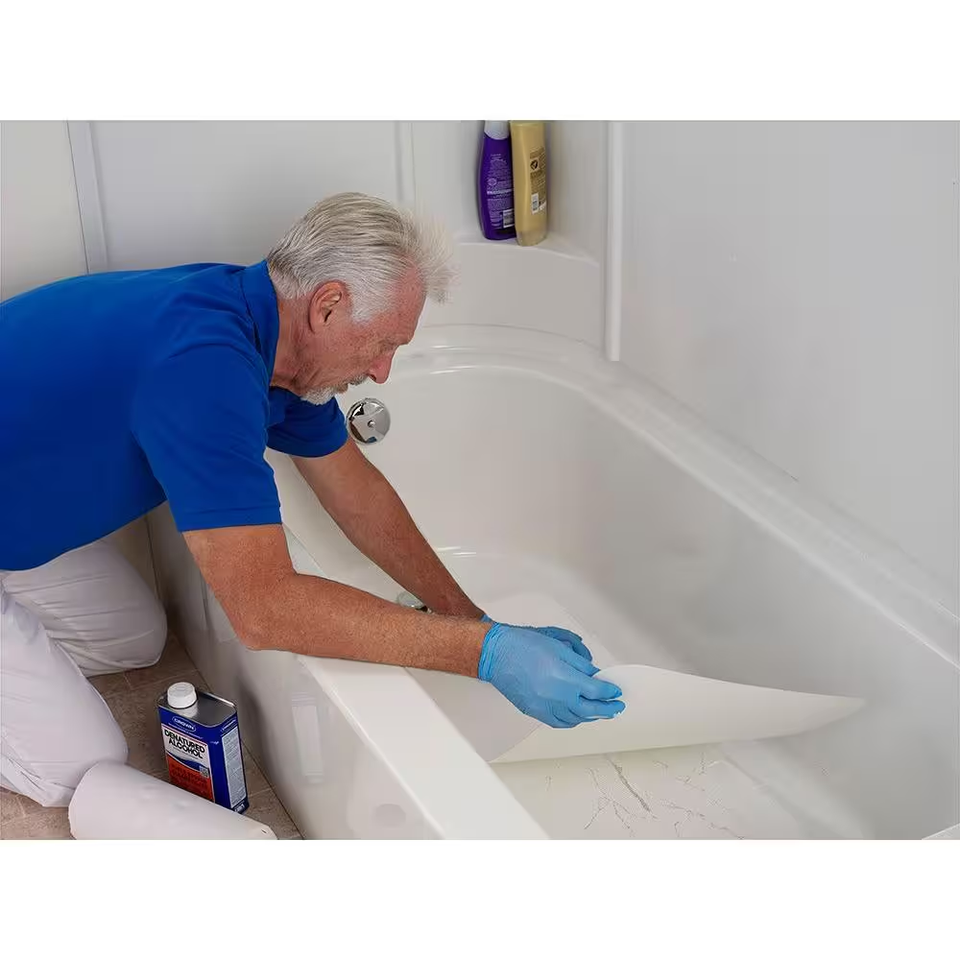 NEW 16 x 36 in White Bathtub Floor Repair Inlay Kit Durable Easy Fix ...