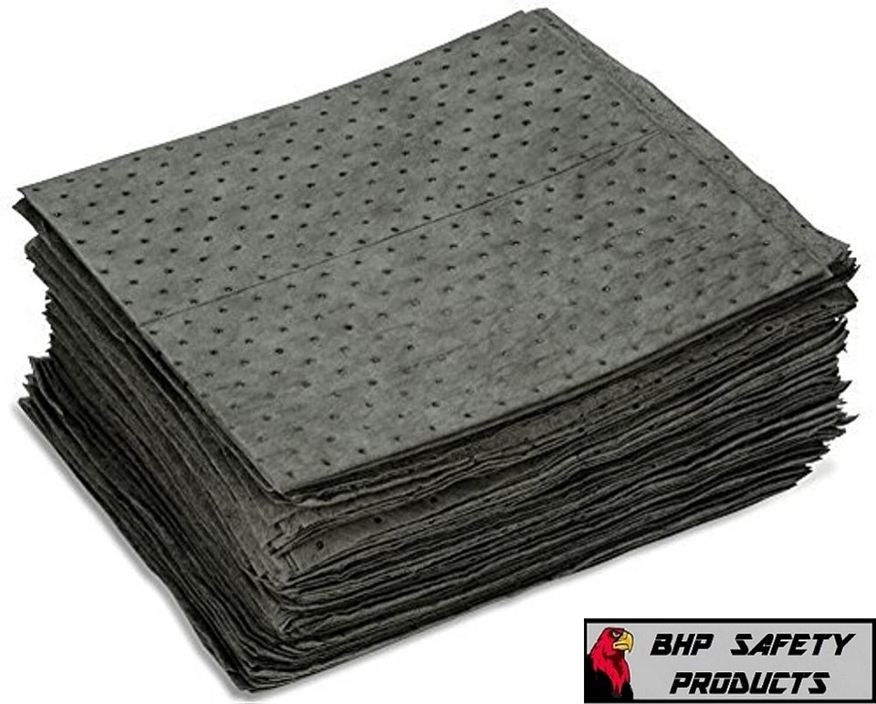 GRAY BONDED ABSORBENT PADS UNIVERSAL OIL GREASE (100 PER CASE) | eBay