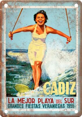 Metal Sign - Vintage Cadiz Spain Travel Poster - Retro Look ...