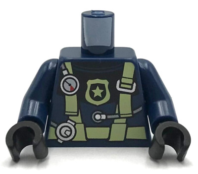 Lego New Dark Blue Minifigure Torso Diving Suit Harness Police Badge | eBay