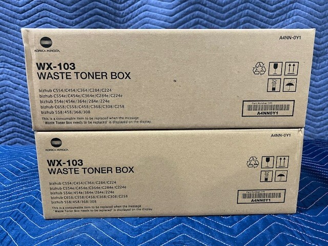 Sealed Konica Minolta WX-103 A4NN-0Y2 Waste Toner Box Genuine Lot of 2 ...