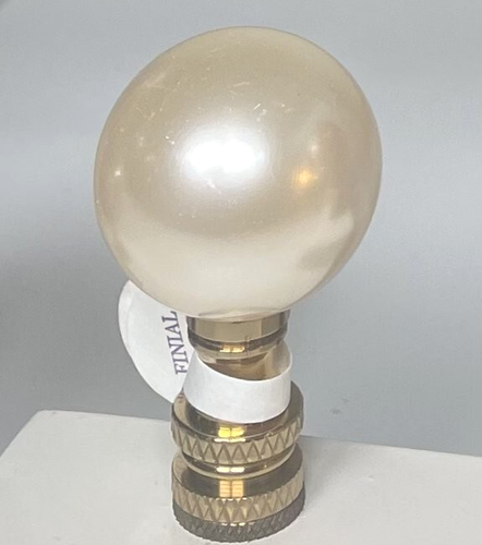 Finials Pearl White Shiny Glass Small Round Lamp Shade Finial New | eBay