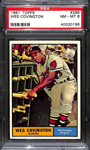 1961 Topps #296 Wes Covington - Milwaukee Braves PSA 8 | eBay