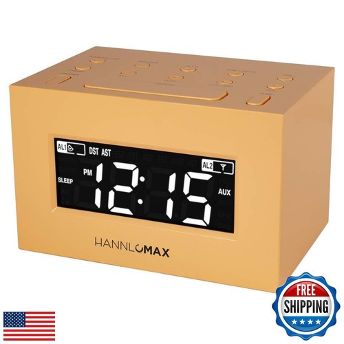 HANNLOMAX HX-111CR Alarm Clock Radio, PLL AM/FM Radio, Dual Alarm ...