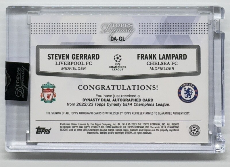 2022-23 Topps Dynasty UEFA Champions Frank Lampard Gerrard Dual Auto #1 ...