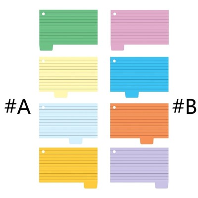 100 Sheets Tabbed Index Cards 4 Colors Lined Index Cards Revision Cards ...