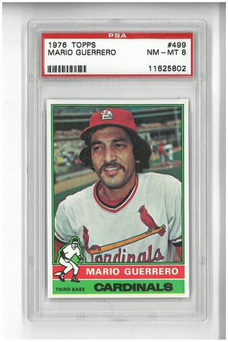 1976 Topps Mario Guerrero PSA 8 NM-MT card 499 St. Louis Cardinals MLB ...