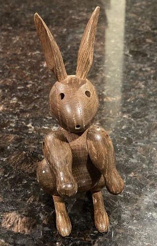 Vintage Articulated Danish Movable Wooden Rabbit By Kay Bojesen, 1957 ...