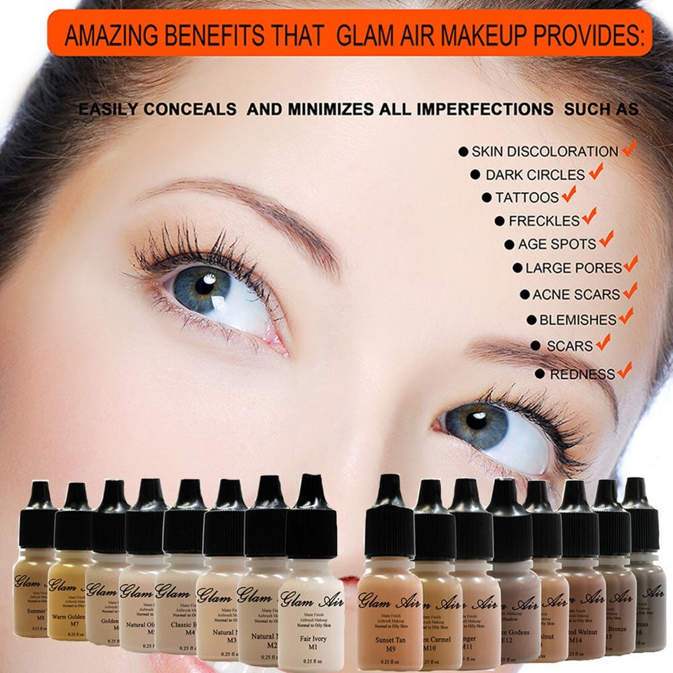 Glam Air Full Coverage Foundation Makeup Normal to Oily Skin 16 Shades ...