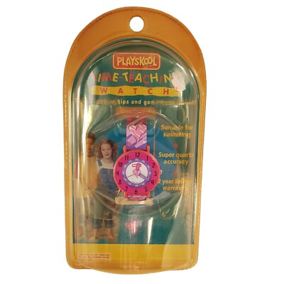 Playskool Time Teaching Watch Analog Vintage Pink Hearts New Purple | eBay