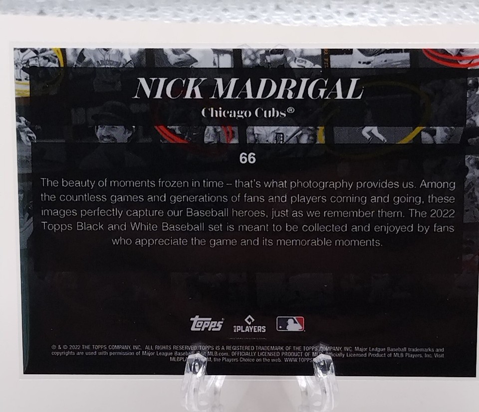 2022 Topps Black and White Nick Madrigal Chicago Cubs #66 | eBay