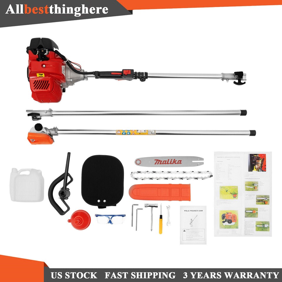 12" Gas Trimmer Saw Tree Trimmer Chainsaw Gas Powered Pole Saw Pruner ...