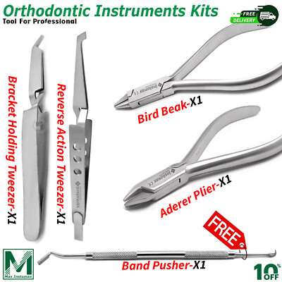 Braces Orthodontic Instruments Kits Brackets Tweezers Plier Ligature ...