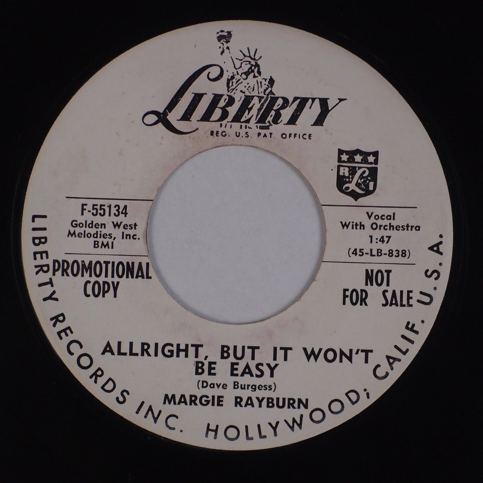 MARGIE RAYBURN: I Would / Allright US Liberty F-55134 Promo Pop 45 HEAR ...
