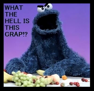 What Is This Crap? Cookie Monster Eating Salad Not Cookie Refrigerator ...