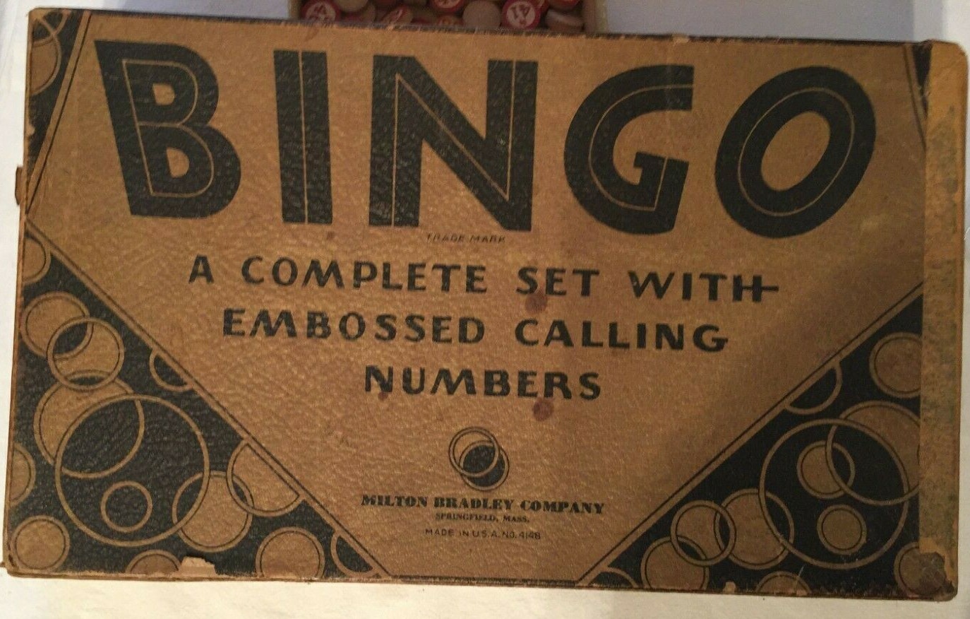Bingo Game Set Vintage Milton Bradley No 4148 from 1930's Original Box ...