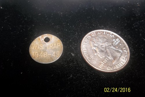 Copper WIS Wisconsin Trap Tag Hunting License 1948 1949 | eBay