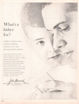 1960 John Hancock Life Insurance Vintage Print Ad Father Reading to Son ...