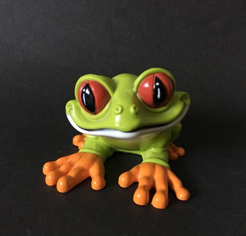 Rainforest Cafe Frog Cha Cha Red Eyed Green Tree PVC Toy Figure Vintage ...