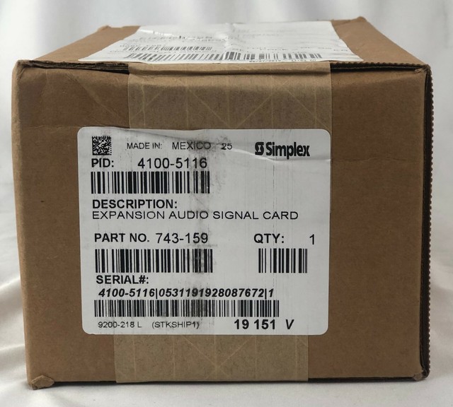 Simplex 4100-5116 Expansion Audio Signal Fire Alarm Card Part No. 743 ...