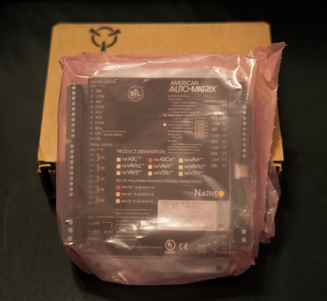 American Auto-Matrix NB-ASC(e) BACnet Application Specific Controller ...