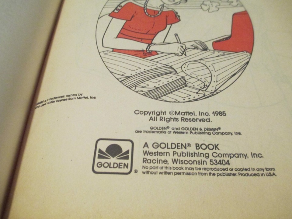 Vintage Barbie Trace and Coloring Book 1985 Golden Book Unused | eBay