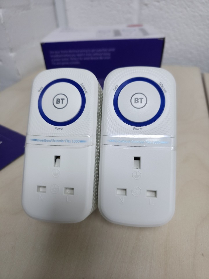 BT Broadband Extender Flex 1000 Powerline Adapter Kit 2 Adapters | eBay UK