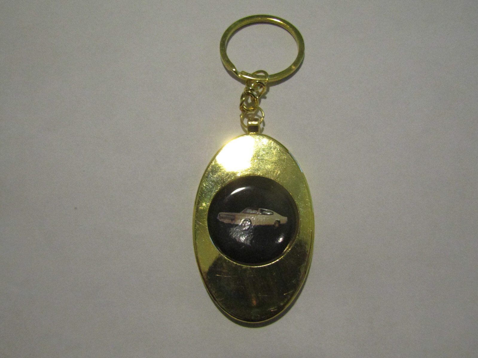 1966 DODGE CHARGER CAR PHOTO VINTAGE METAL KEYCHAIN KEYRING GOLD METAL ...
