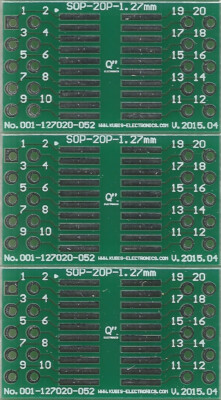 SO20,SOP20,SOIC20,SOJ20,SOL20,PG-DSO-20 1.27mm(0.05") to 2 x IDC2x5 - 3 ...