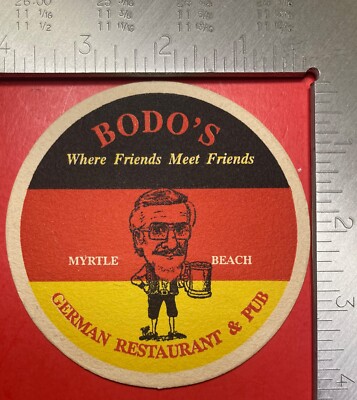 BODO'S. "WHERE FRIENDS MEET FRIENDS". 4 INCH ROUND BEER COASTER | eBay