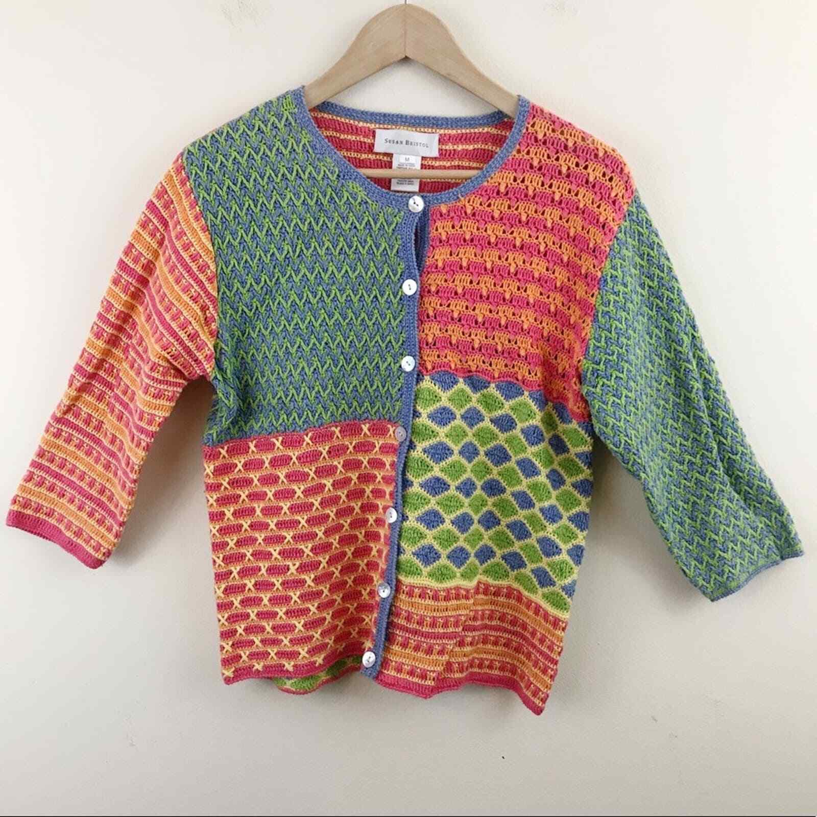 Susan Bristol Y2K 2000s Vintage Crochet patchwork Gra… - Gem