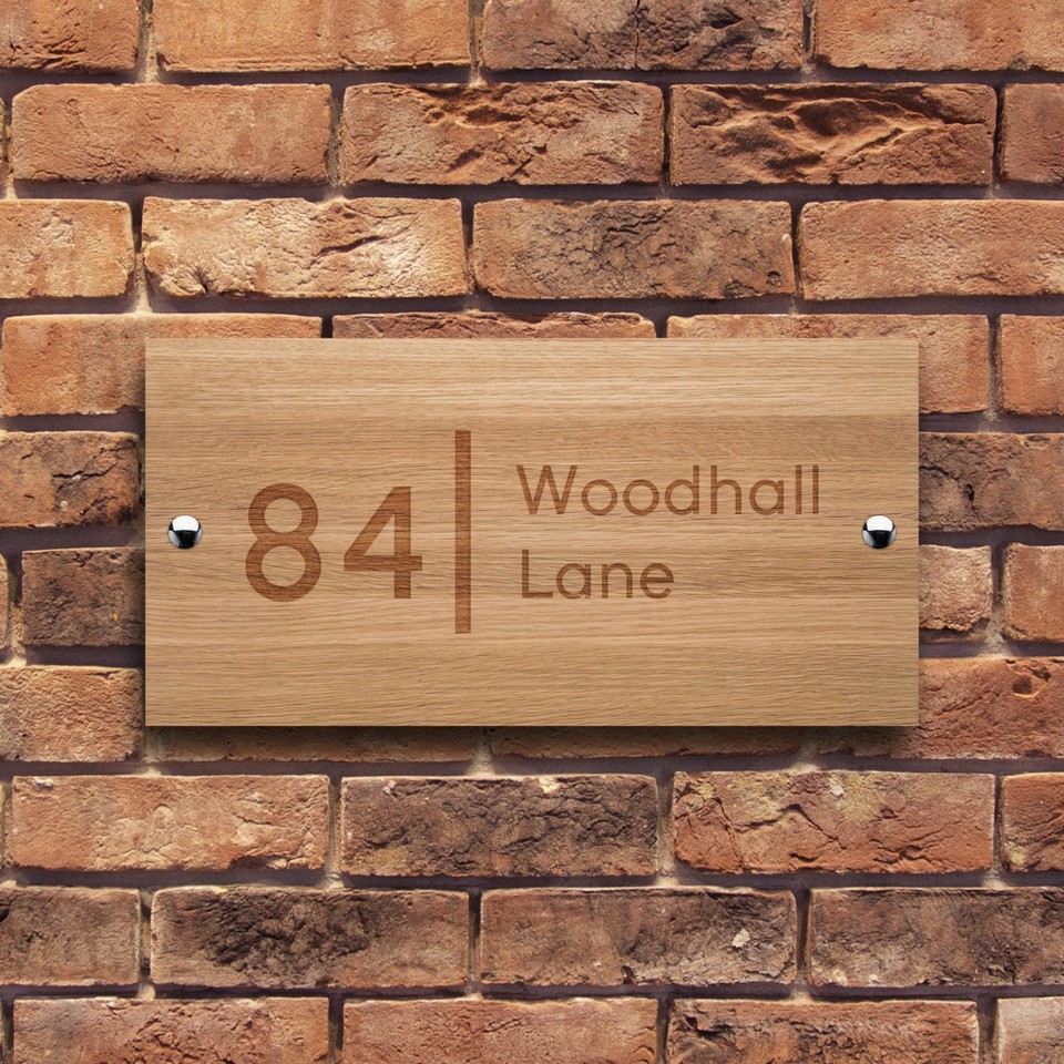 Personalised House Sign, Laser Engraved Custom Front Door Wood Number ...