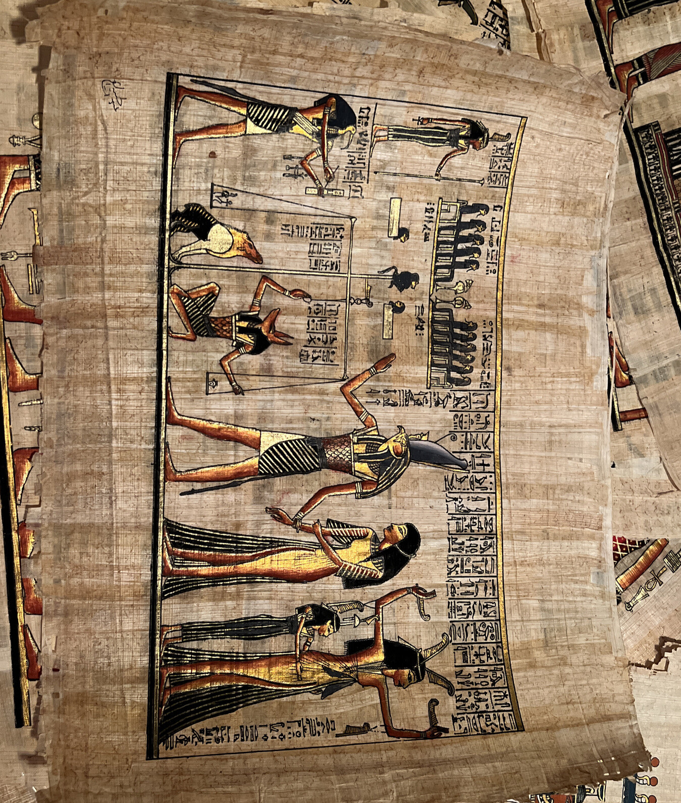 Authentic Hand Painted Ancient Egyptian Papyrus, Replica From Temple ...