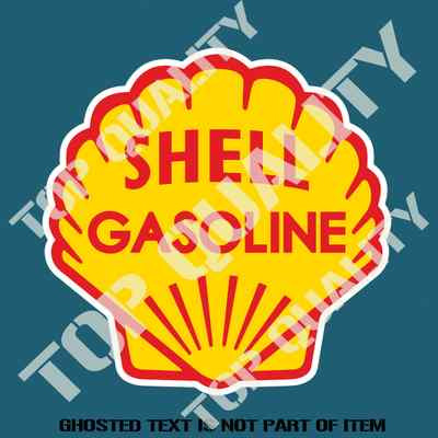 VINTAGE SHELL GASOLINE OIL Decal Sticker Vintage Retro Mancave Garage ...