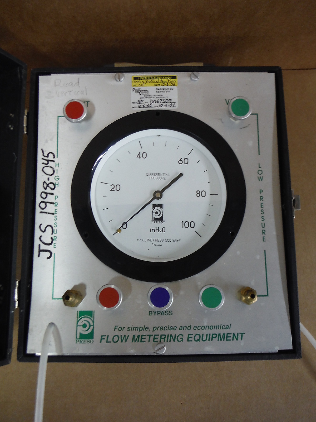 Preso Flow Meter GM-100 6" Dial H2O | eBay