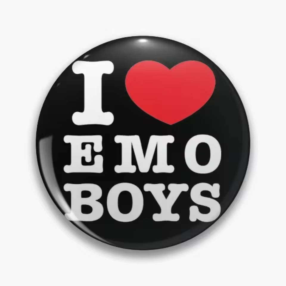 I Love Or Heart Emo Boys Soft Button Pin Clothes Badge Hat Cartoon ...