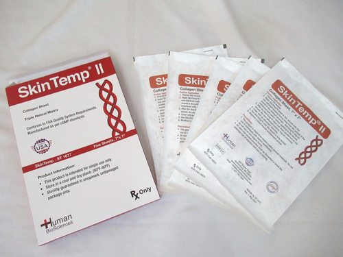 pack of 5 Skin Temp II Collagen sheets 7"x 7" exp 01/2029 NEW msrp $260 ...